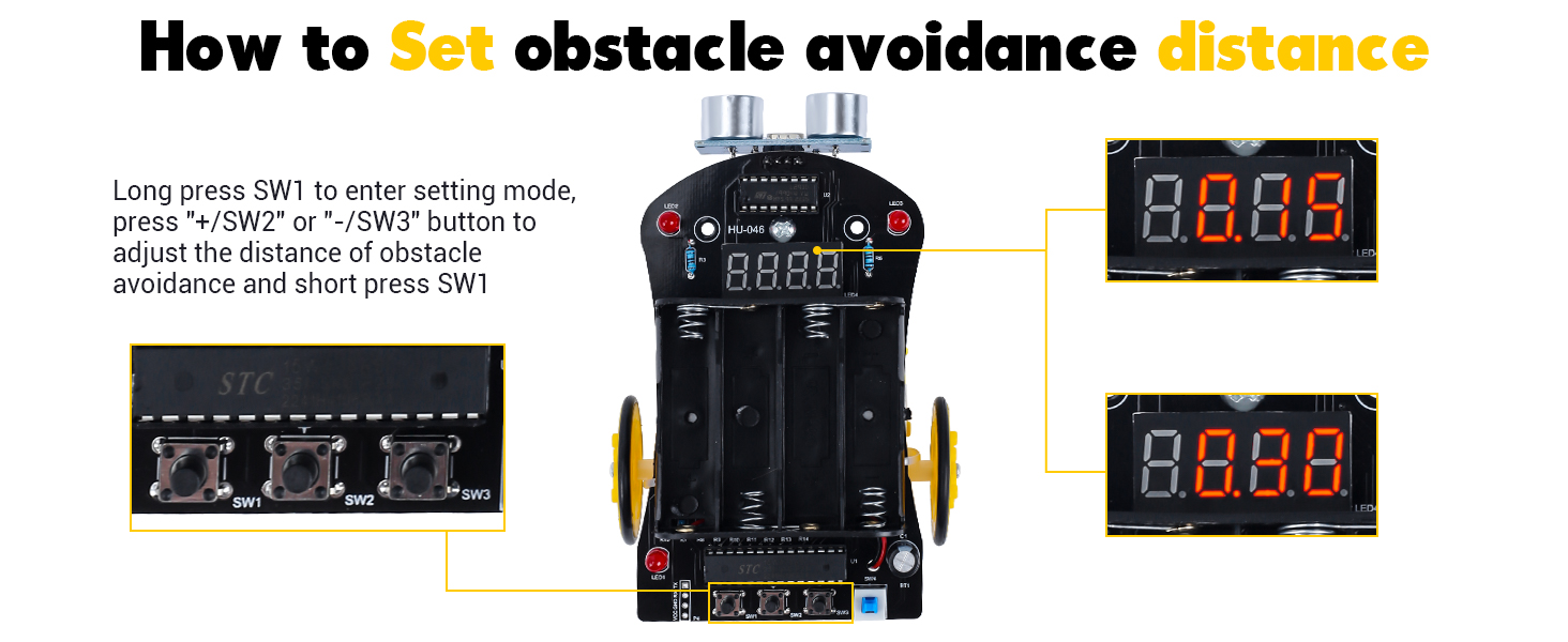 Diy Kit Hc Sr04 Ultrasonic Automatic Obstacle Avoidance Intelligent Car Icstation